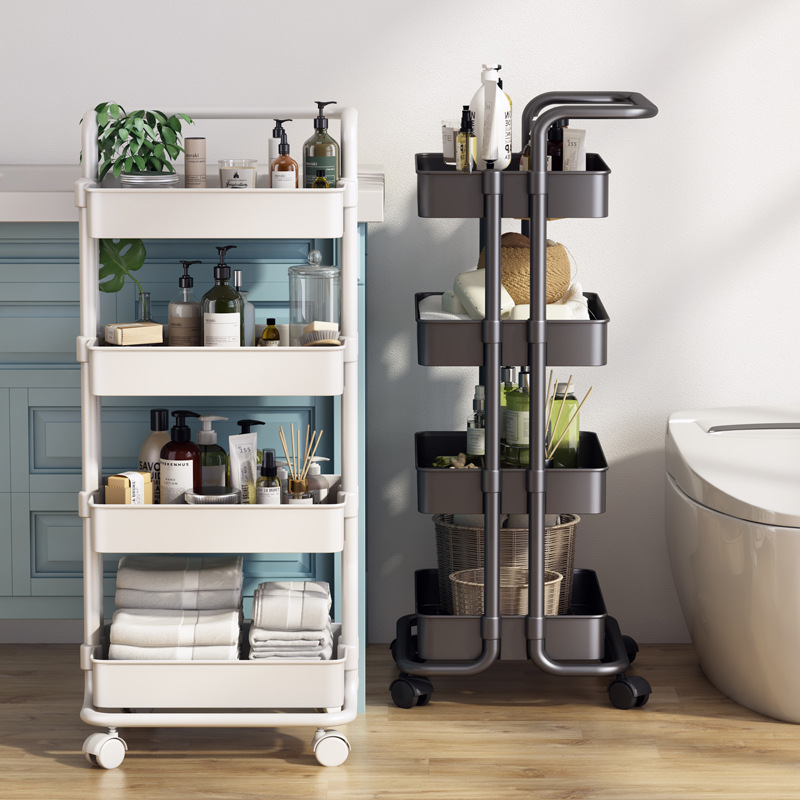 3~5 Layer Shelf Trolley Cart Organizer With Wheels kitchen Trolley ...