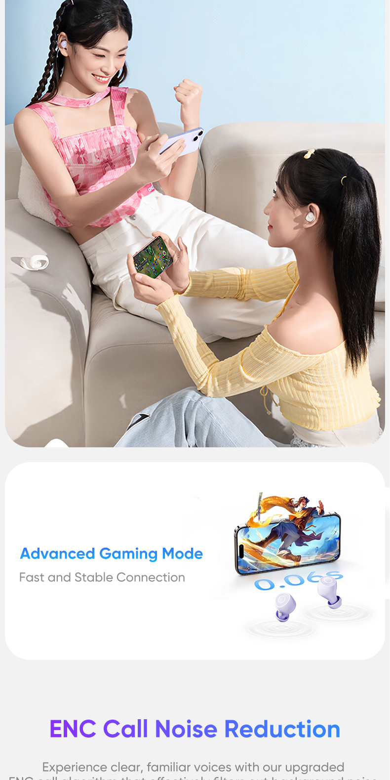 Realfit F4 AI Active Noise Cancelling Bluetooth Earphone Colorful Cute ...