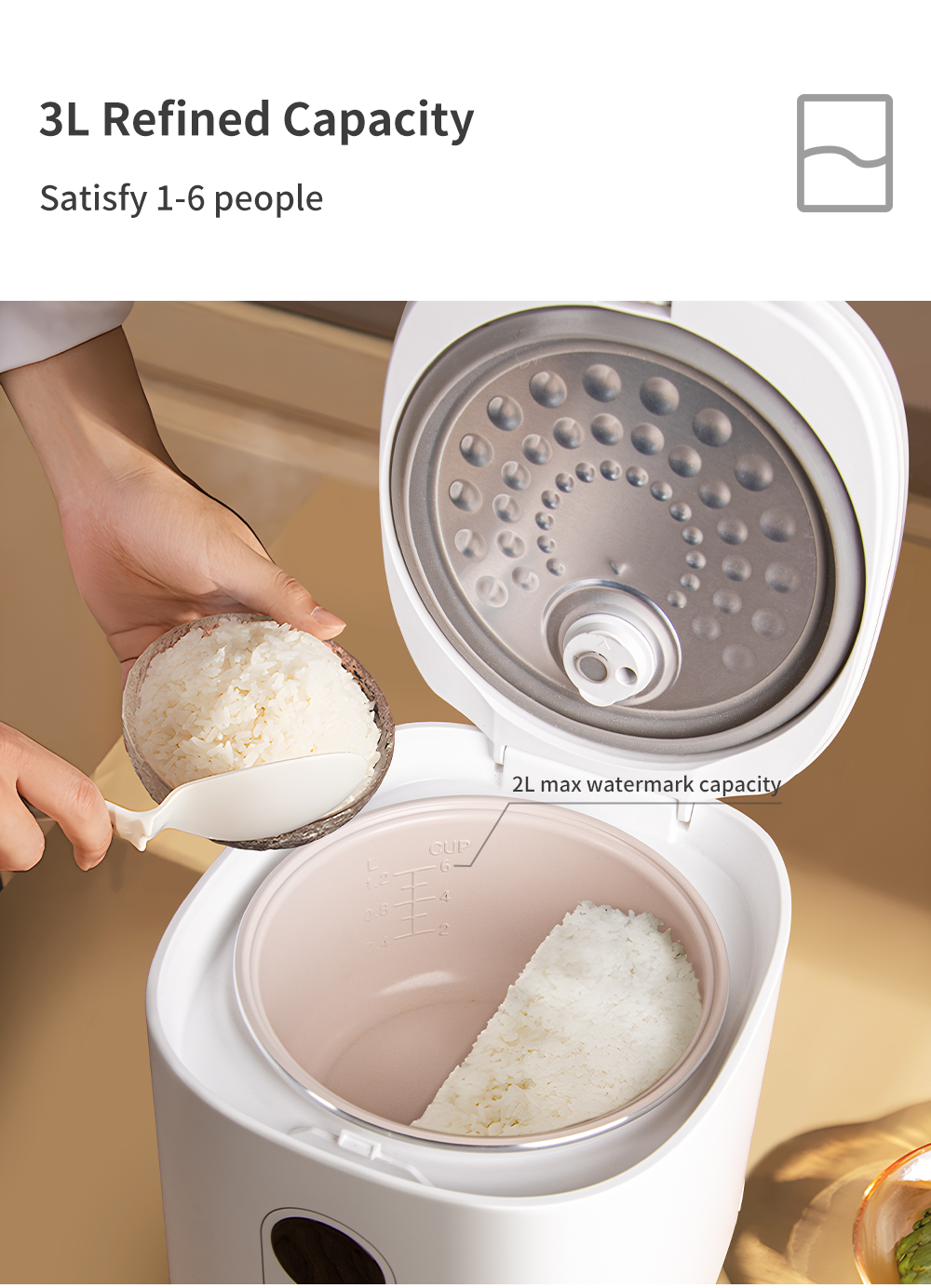 Simplus Smart Rice Cooker 3L Desugar Household Multifunctional LCD ...