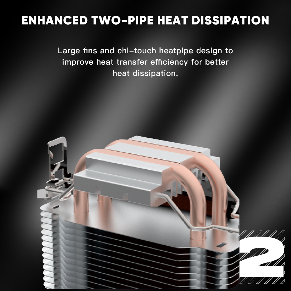 Jungle Leopard A200 PLUS CPU Cooler Color LED 2 Heat Pipes Efficient ...