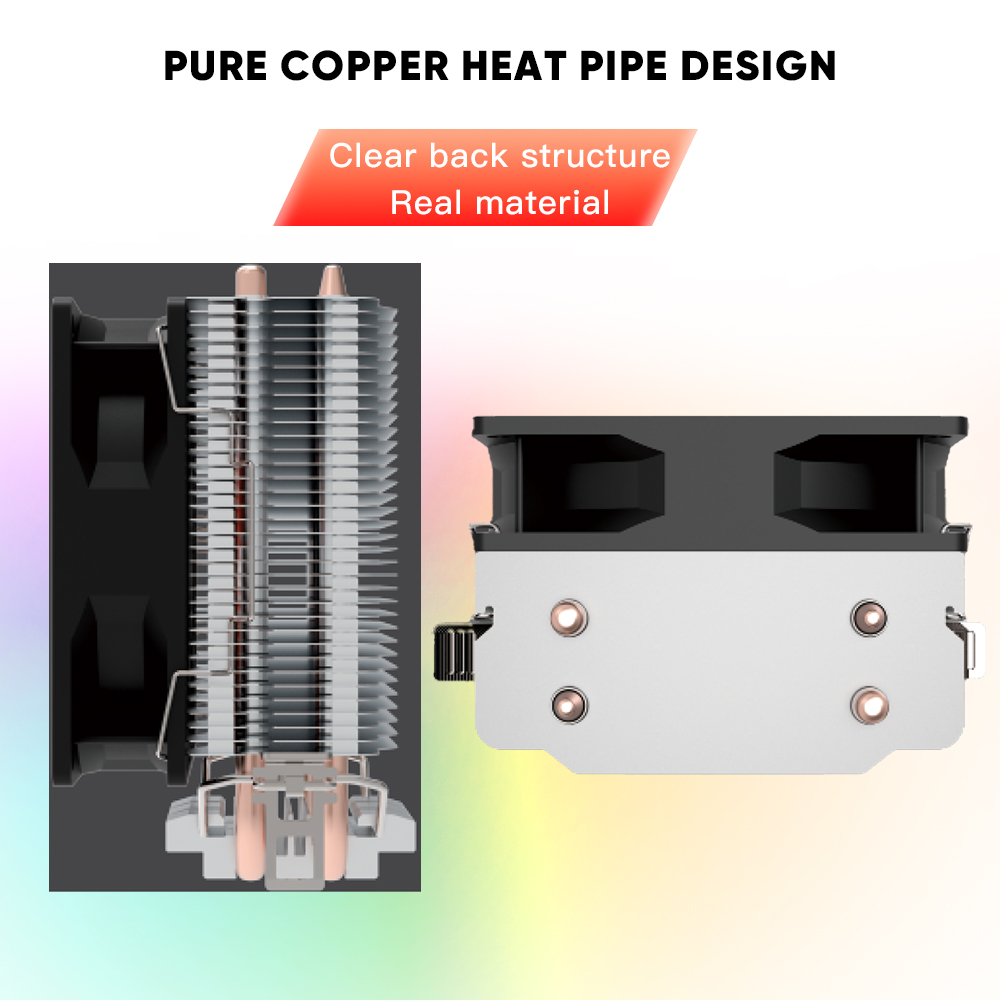 Jungle Leopard A200 PLUS CPU Cooler Color LED 2 Heat Pipes Efficient ...