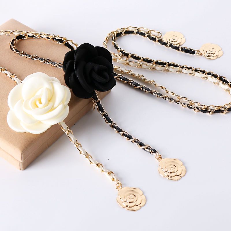 Camellia Waist Chain Accessories Flower Chain Belt Decorative Dress ...