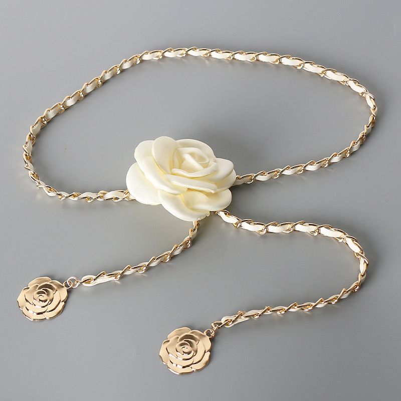 Camellia Waist Chain Accessories Flower Chain Belt Decorative Dress ...