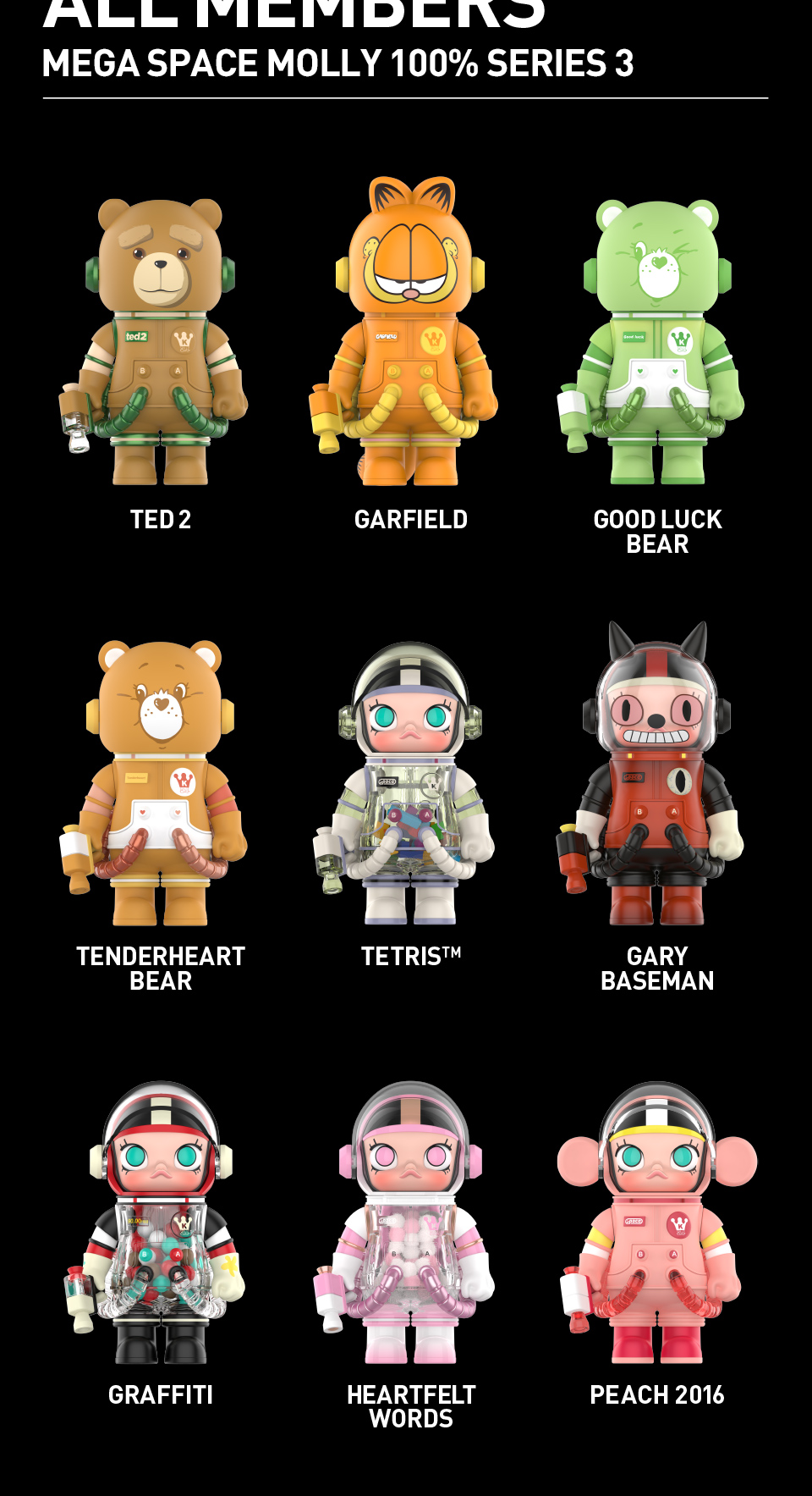 POP MART MEGA SPACE MOLLY 100% Series 3 Blind Box Action Toys Figure Birthday Gift Kid Toy ...