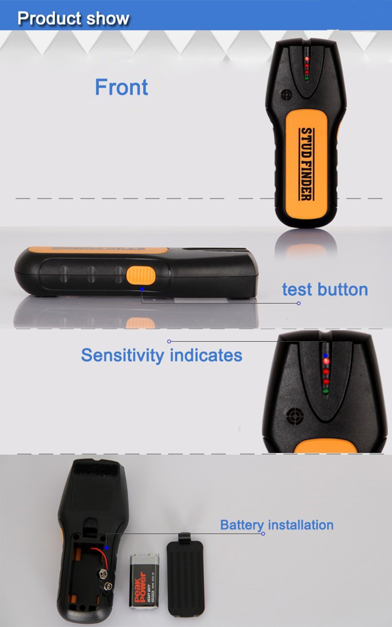 KIPRUN Stud Finder, 3 In 1 Metal Detector Find Metal Wood Studs AC ...