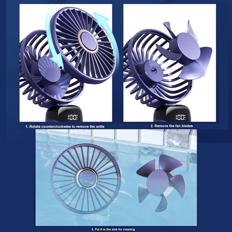 Folding Fan N15 Usb Portable Digital Display Rechargeable 5 Speed