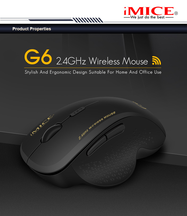 Imice G6 2.4G Wireless Mouse Business Office Gift Smart 6-Button Gaming ...