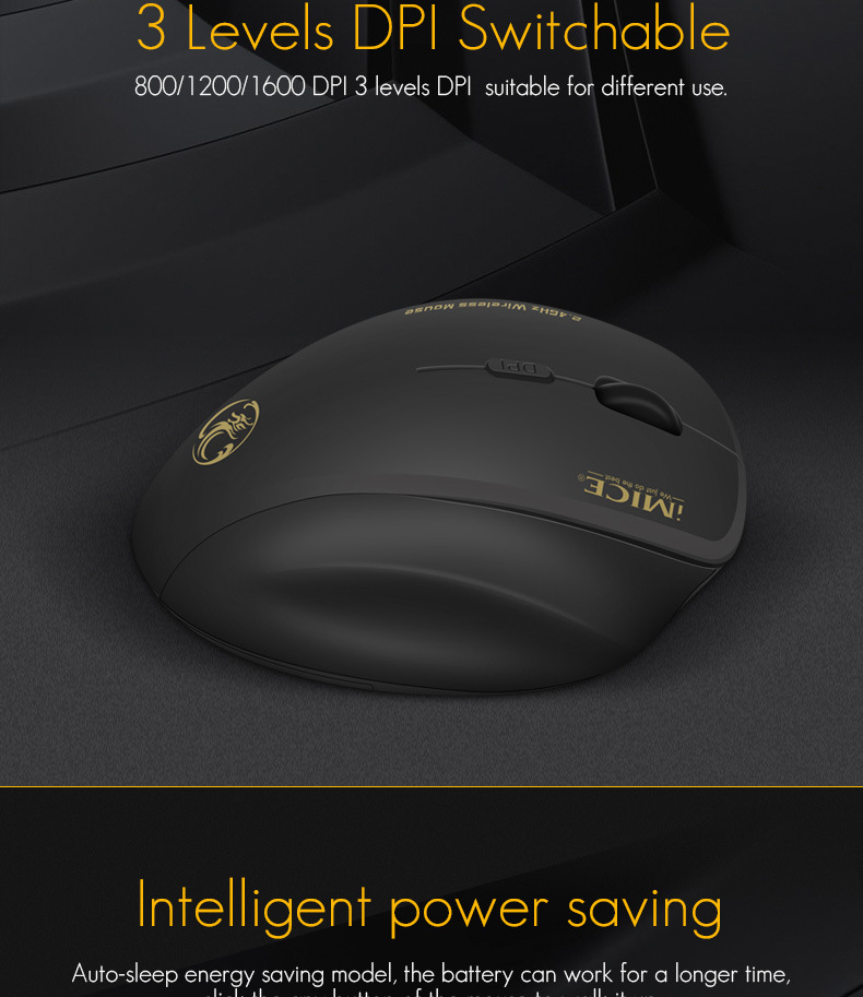 Imice G6 2.4G Wireless Mouse Business Office Gift Smart 6-Button Gaming ...
