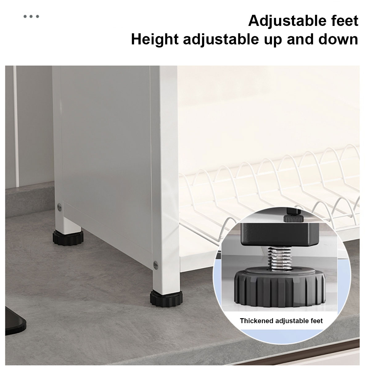 Jiditech Dish Rack Metal Kitchen Organizer Dish Cabinet With Flip Cover ...