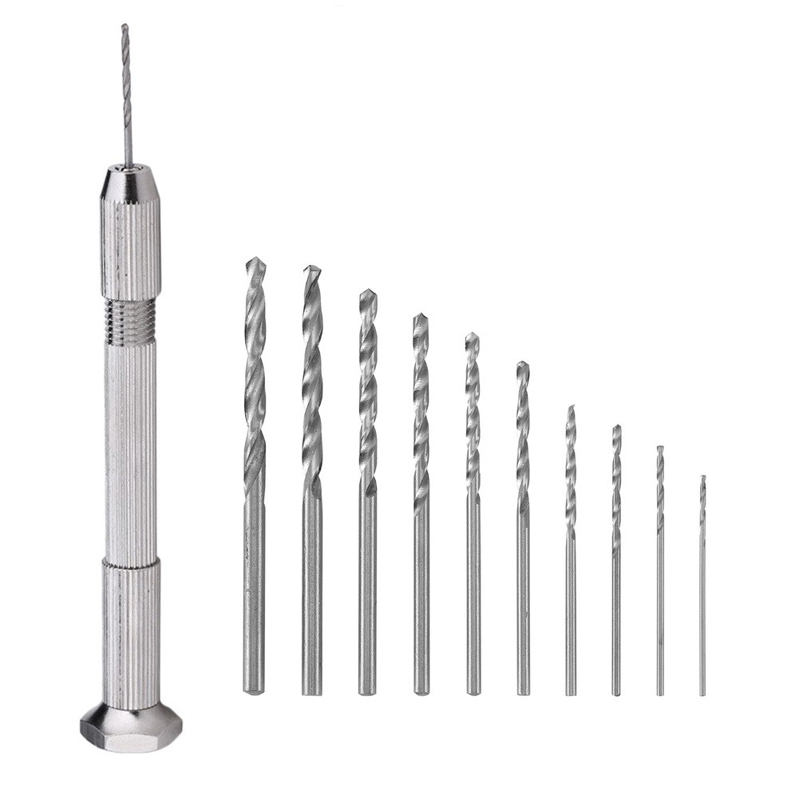 Single Head Hand Twisted Drill With Drill Bit Set Diy Drilling Manual 7441