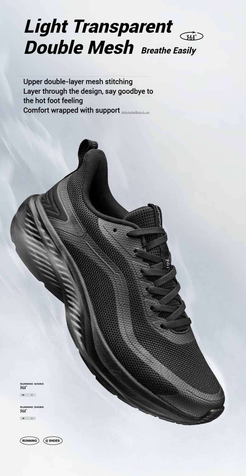 361 Degrees Men Running Shoes Cushioning Rebound 672332220 | Shopee ...
