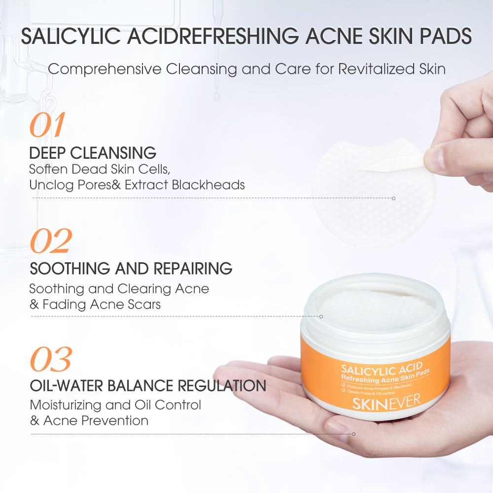 SKINEVER Salicylic Acid Acne Skin Pads Reduces Acne Pimples And ...