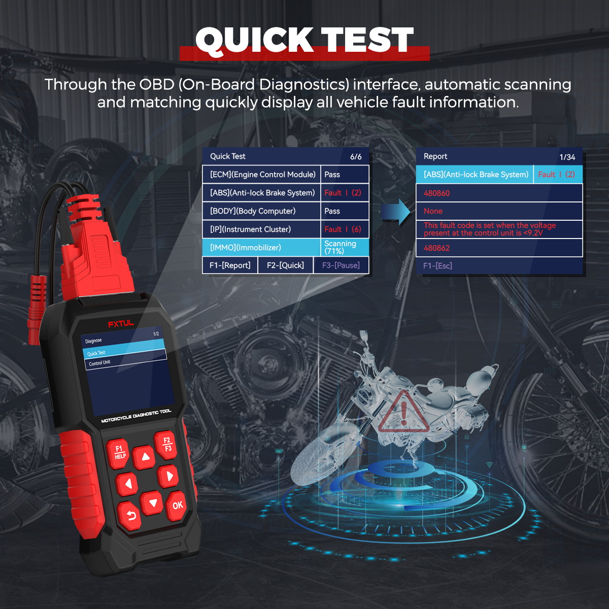 【Local Stock】Fxtul M4 Diagnostic Tools For Motorcycle Fi Obd2 Scanner ...