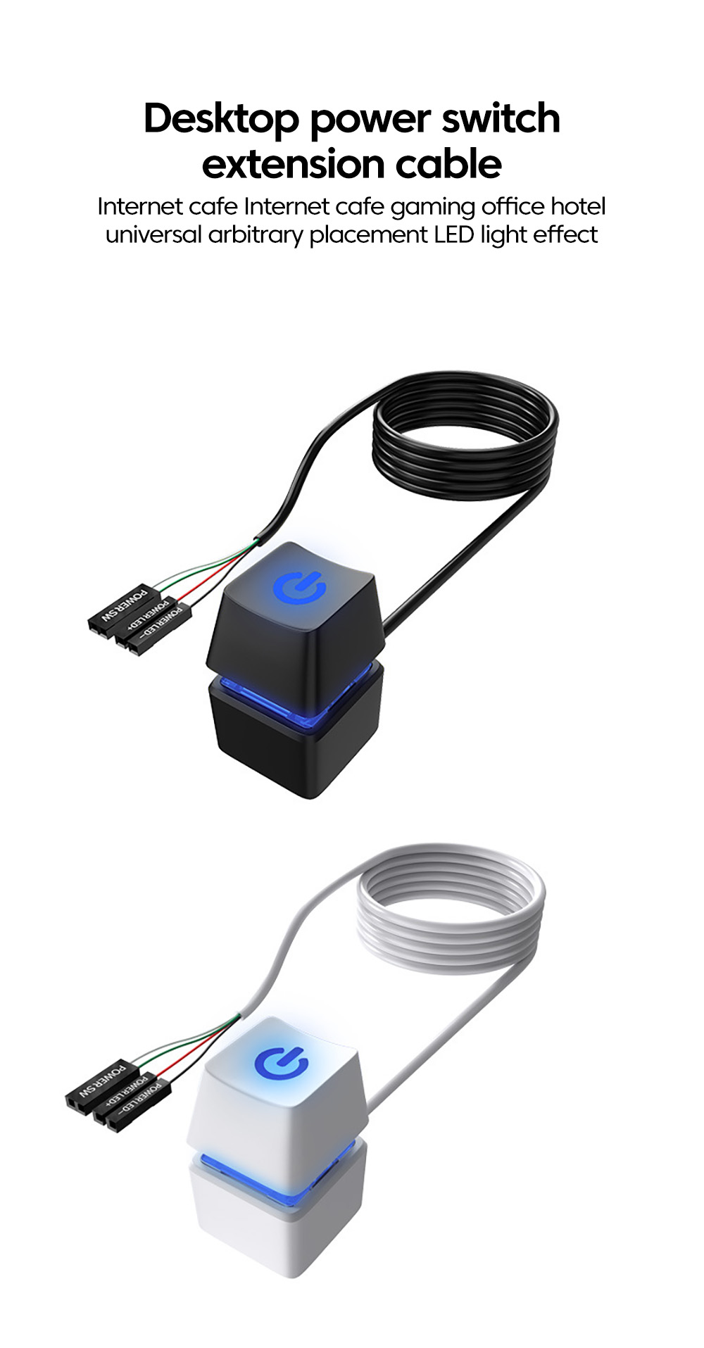 Desktop Computer Switch Power Supply on/off Reset HDD Push Round Big ...