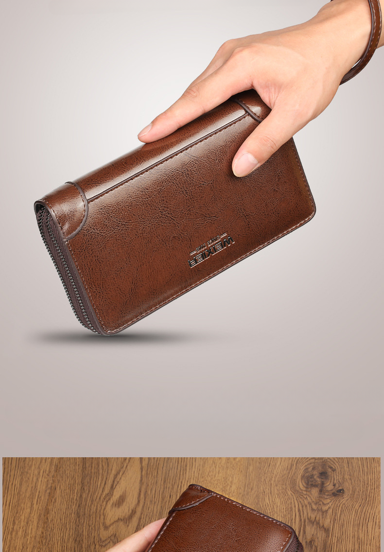 Long Wallet for Men Handbag Large Capacity Card Holder Long Clutch Coin ...