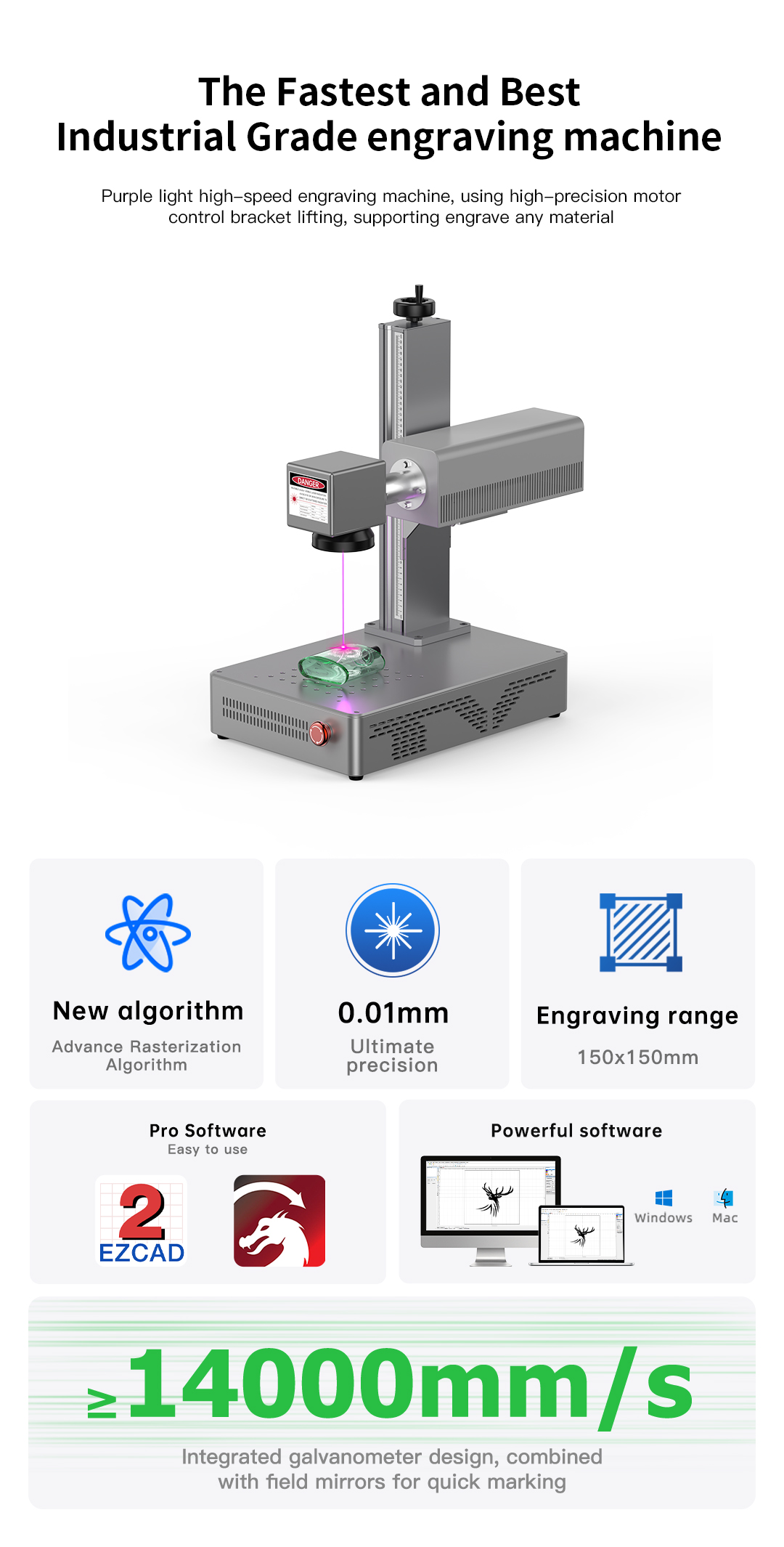 DAJA UV Engraving Machine Laser Marking Leaf Engraver Full Material ...