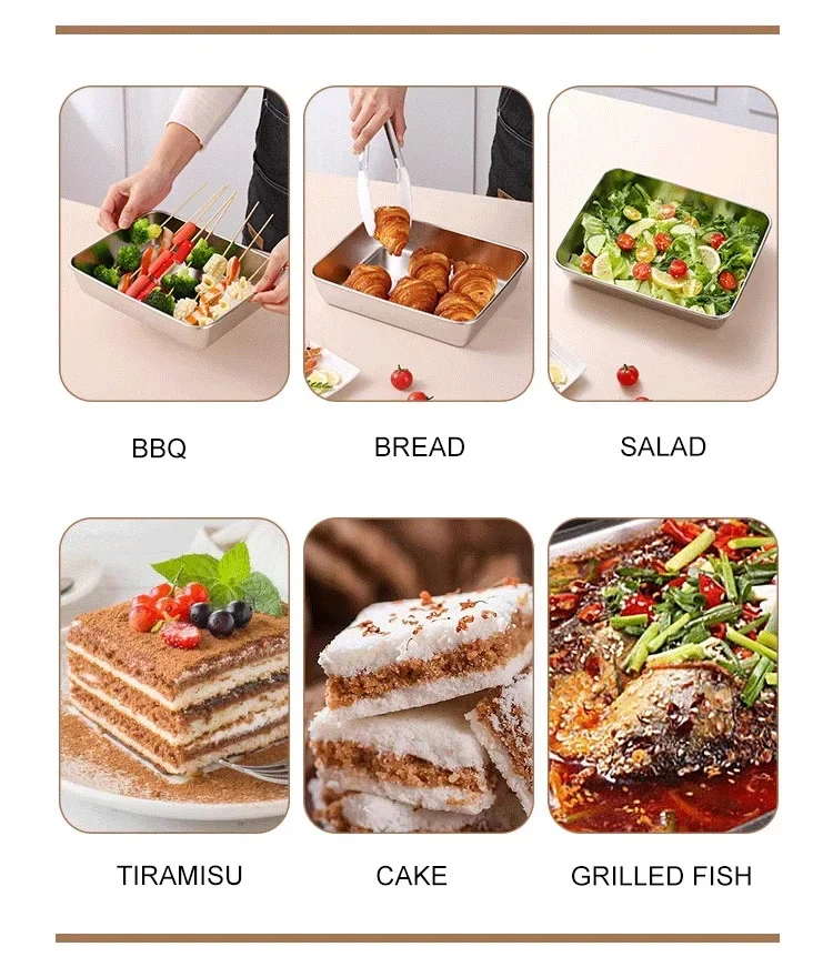 304 Stainless Steel Japanese Style Tray Food Storage Box with Lid ...