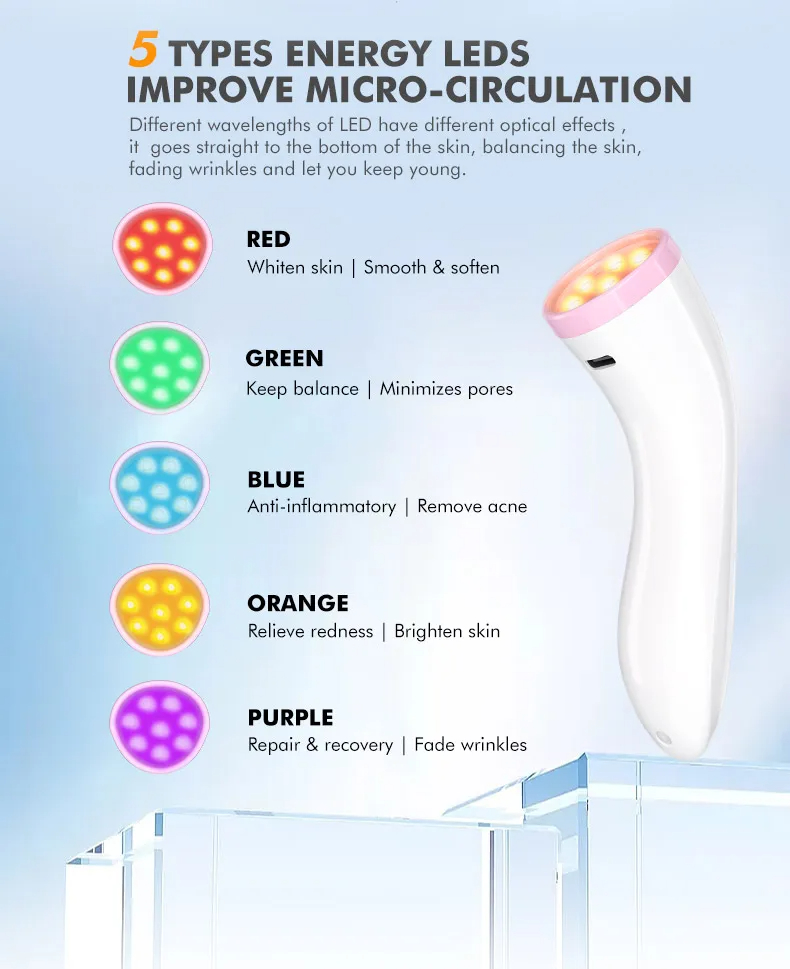 New UV Facial Led Red & Blue Acne Spot Treatment Home Use Face Light ...