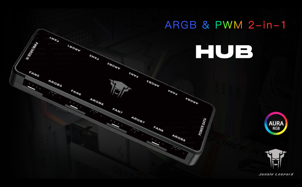 Jungle Leopard JL8 ARGB PWM CPU Fan Hub 8 Ports 5V 3PIN Motherboard ...