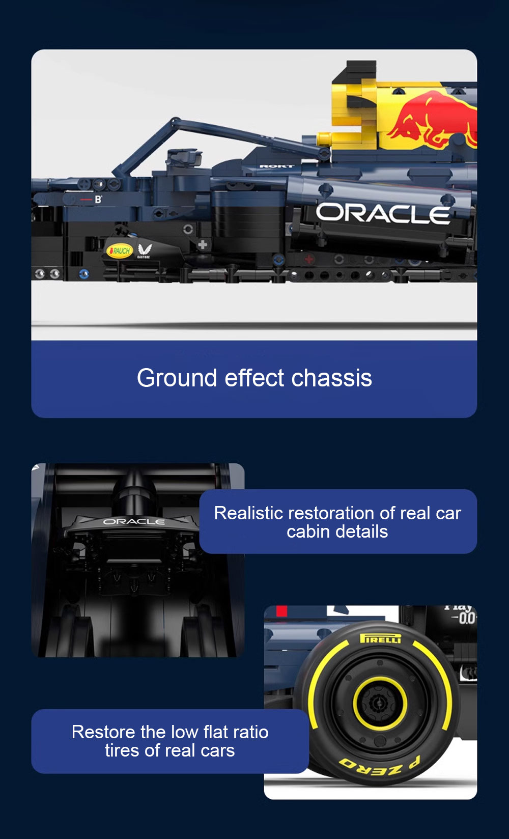 1:8 Technical F1 Oracle Redbull RB19 #1 Max Verstappen #11 Perez Racing ...