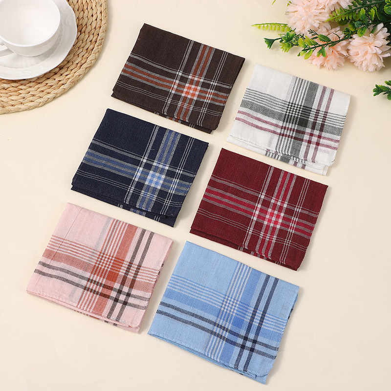 12pcs/Pack Classic Men's Plaid Handkerchiefs - Stylish And Vintage ...
