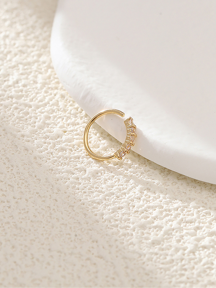 1pc Fashionable Luxurious Adjustable Zircon Nose Ring Women's Body ...