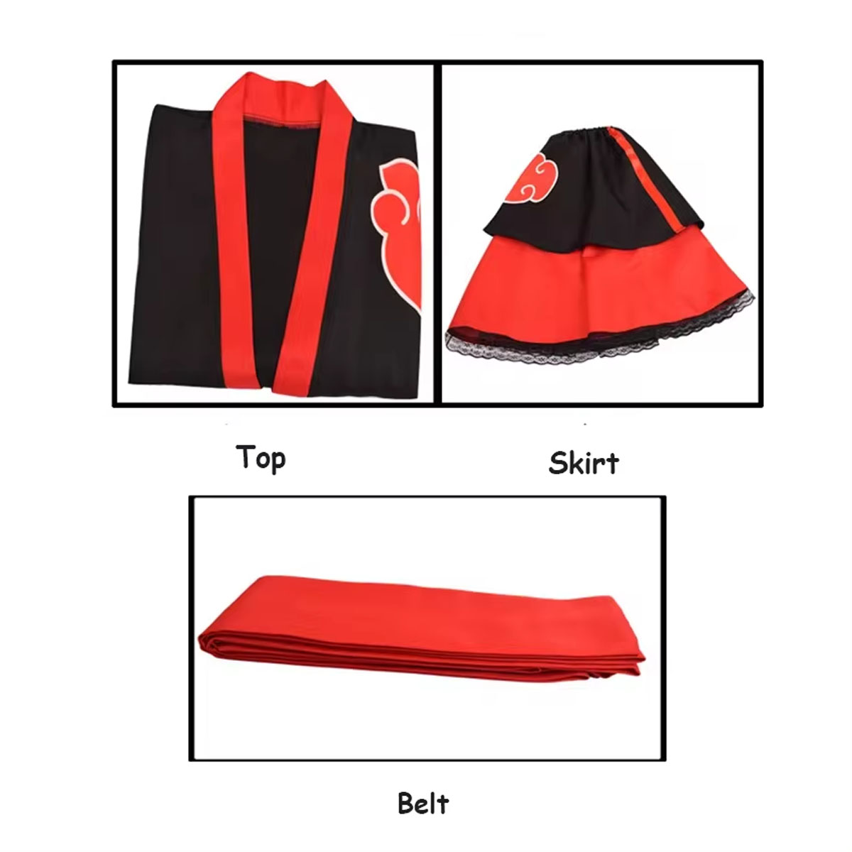 Akatsuki Dress Shippuden Uzumaki Cosplay Costume Naruto Kimono Dress ...