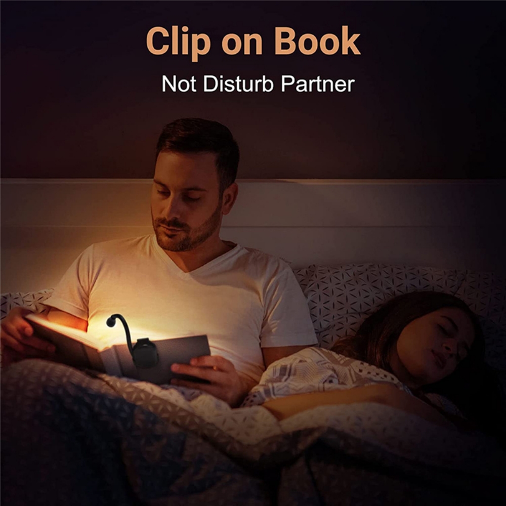 USB Rechargeable Portable LED Book Lights, Mini 360° Clip-On, Eye ...