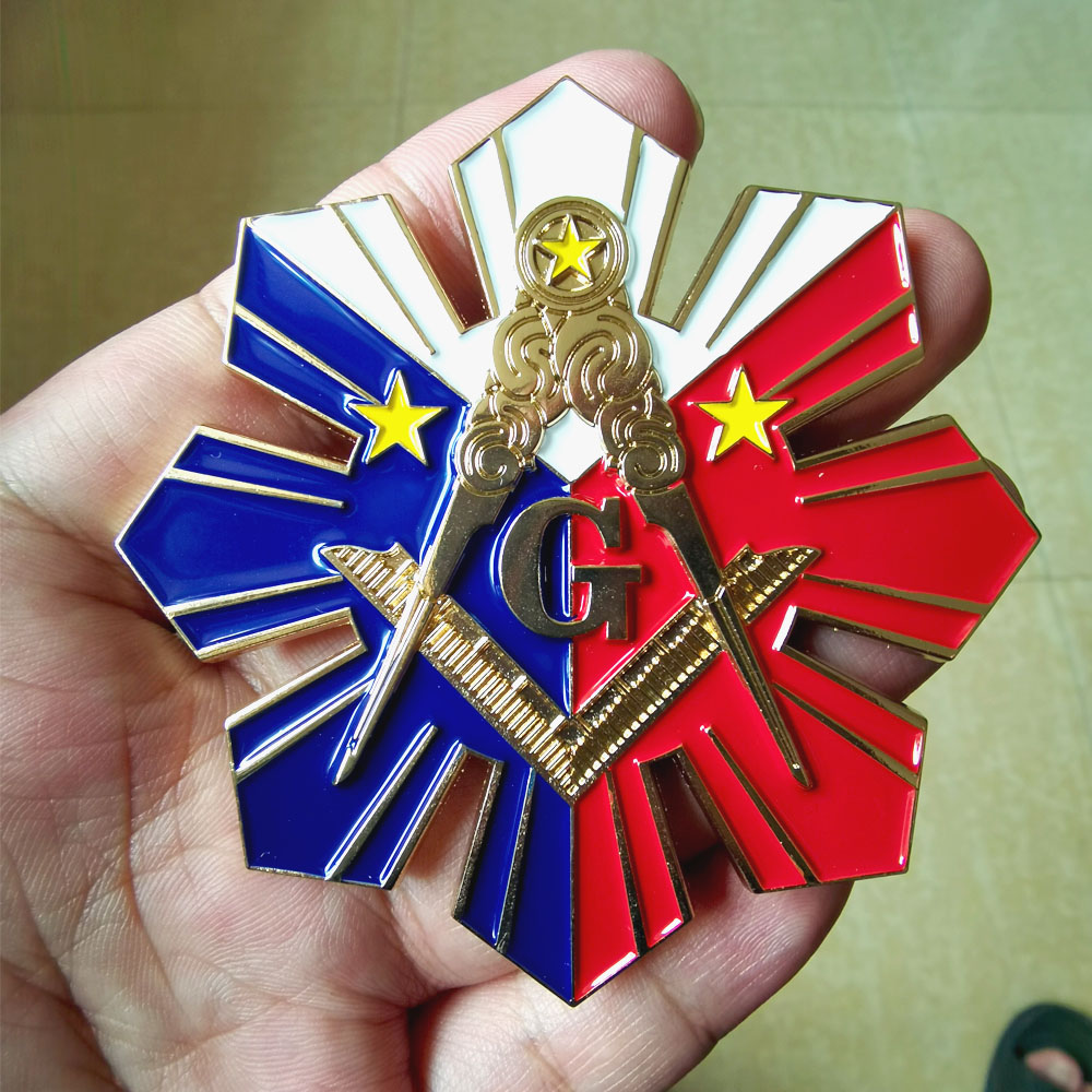 3inches 3D stainless steel Mason Emblem Philippines National Flag ...