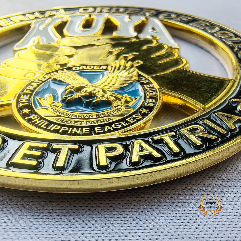 3 Inches Solid Cut-Out 3D Metal KUYA Emblem Eagles Fraternal Logo DEO ...