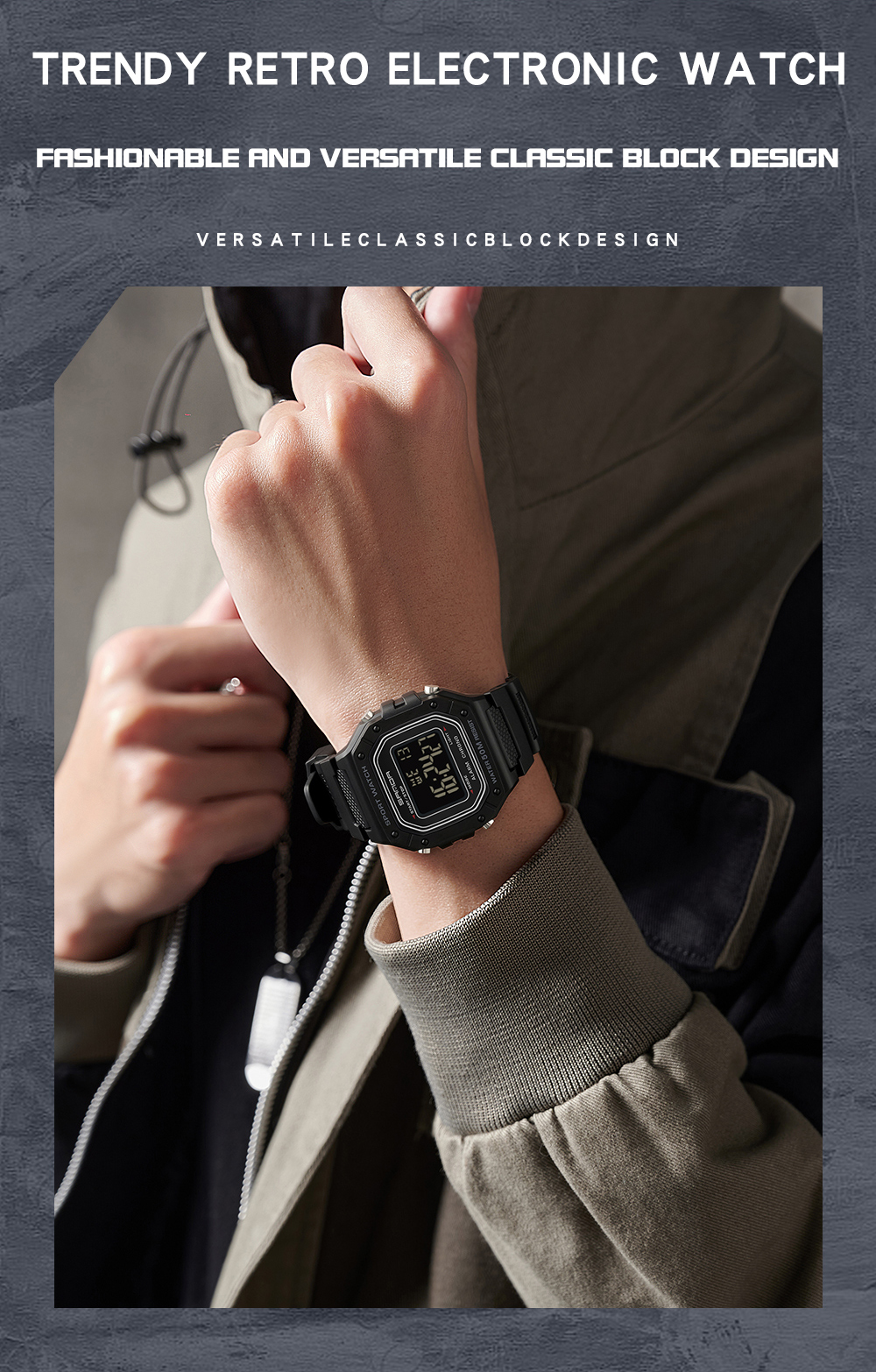 SANDA 2156 Watches Army Dial Led Digital Wristwatches Stopwatches For ...