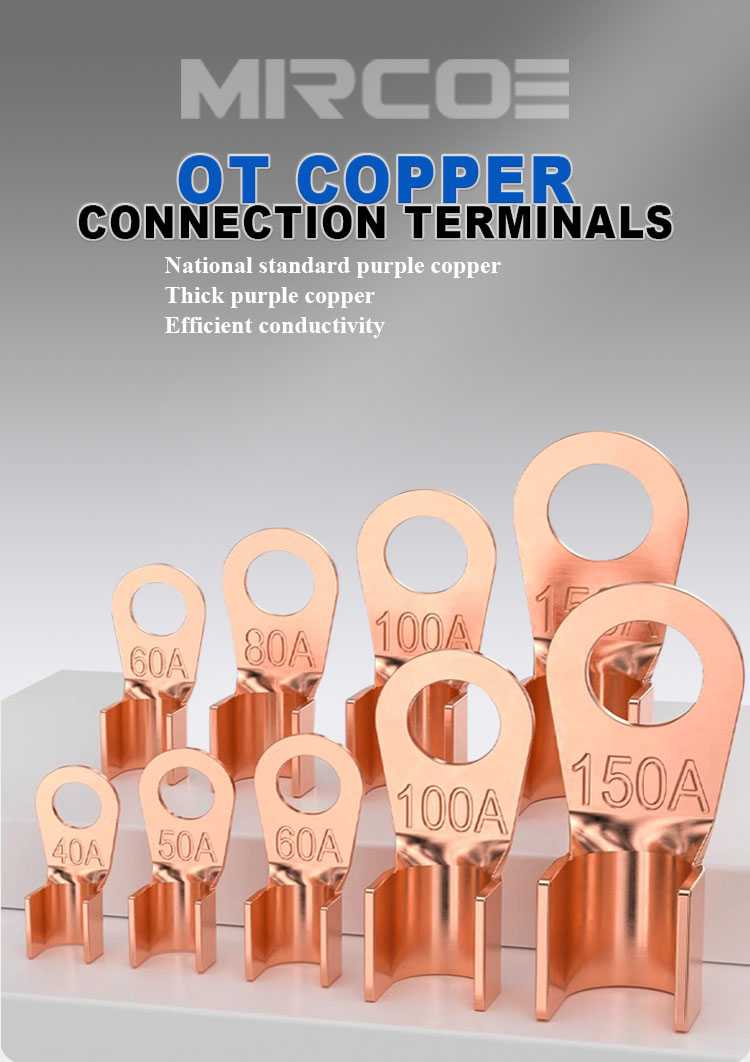 50PCS Copper Battery Cable Connector Terminal Open Lugs Wire Terminals ...