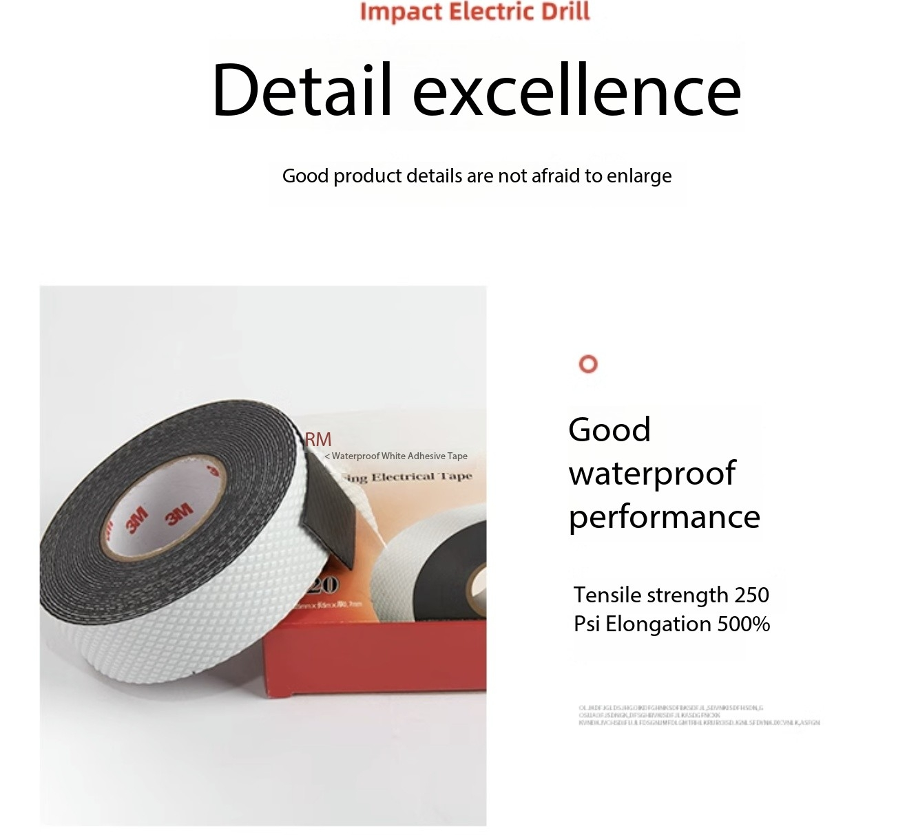 3M-J20 High Pressure Tape High Voltage 10kv Rubber insulated waterproof and moisture-proof seal ...