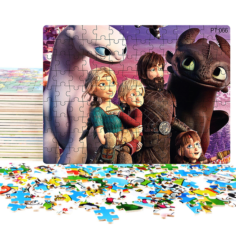 126pcs Puzzle Set Paper Thickened Anime Cartoon Children Educational 3 ...
