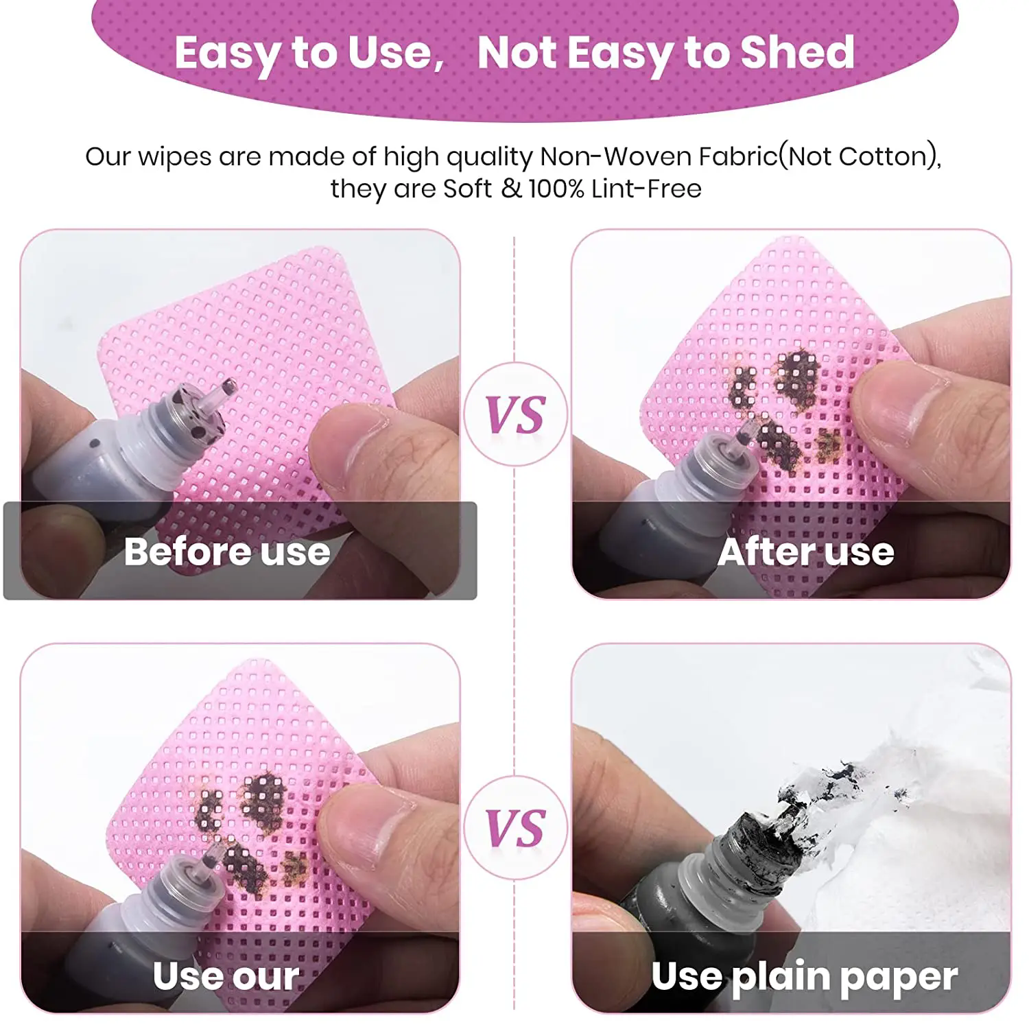 200/540PCS Nail Polish Remover Cotton Wipes UV Gel Square Heart Nails ...