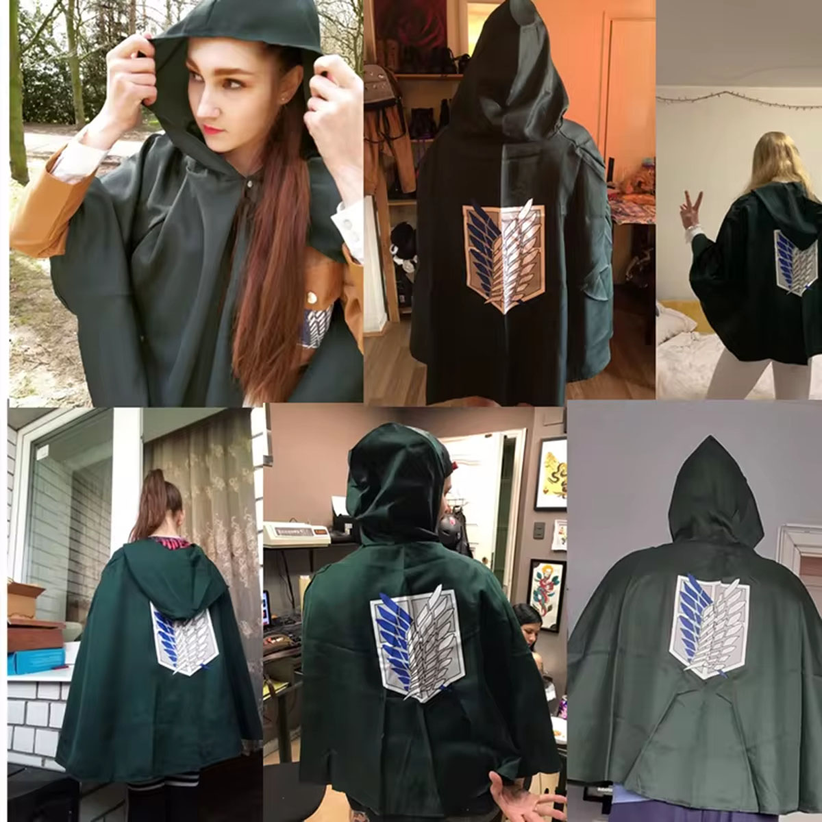 Attack on Titan Cloak Halloween Japanese Hooded Cape Scout Corps ...