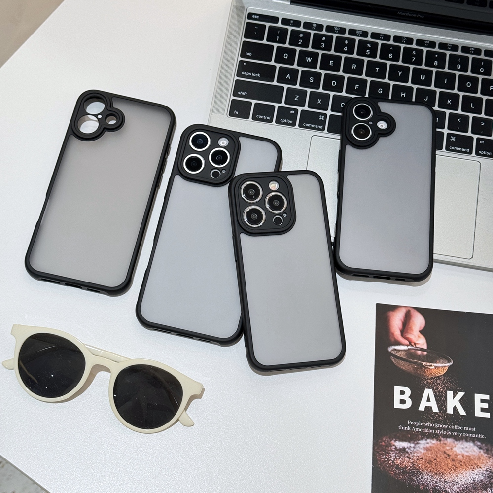 Matte Clear Black Phone Case For iPhone 14 15 16 11 12 13 17 Pro Max 15 ...