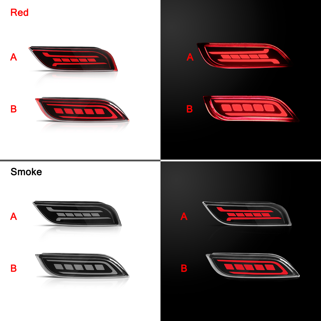 For Subaru Impreza WRX STi XV Crosstrek LED Rear Bumper Reflector ...