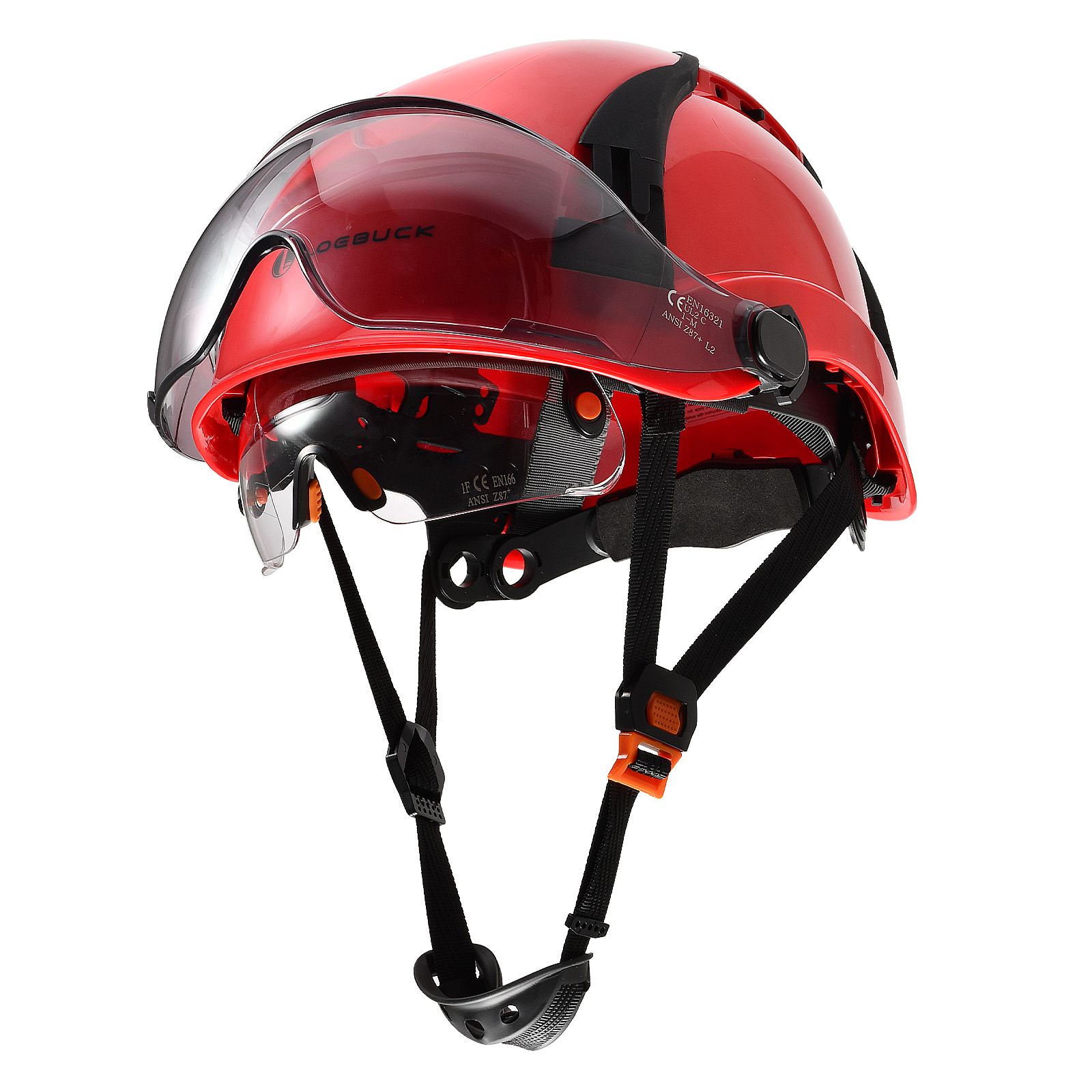 Loebuck Safety Helmet with Double Goggles ANSI Z89.1 and EN397 Approved ...