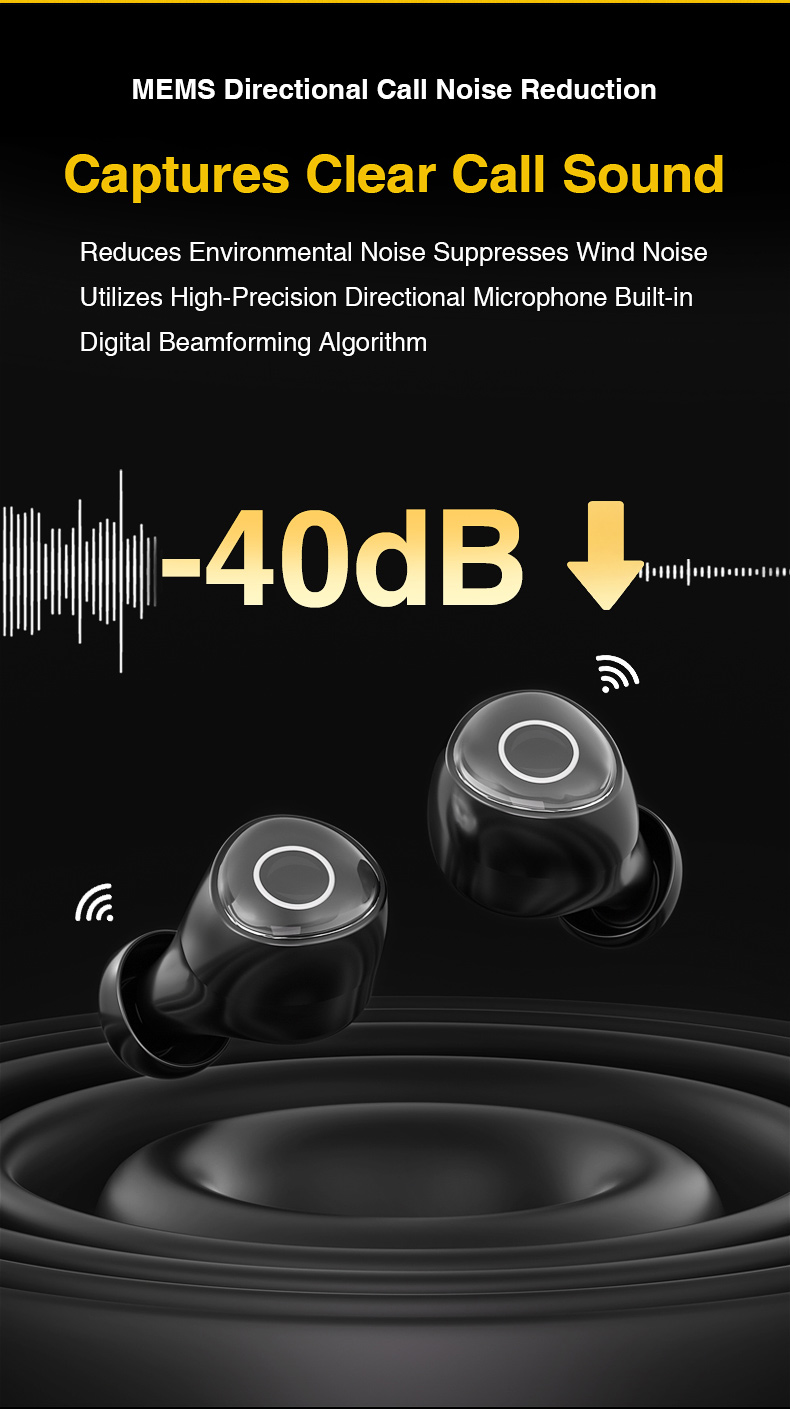 Realfit F4 AI Active Noise Cancelling Bluetooth Earbuds with Mic ...