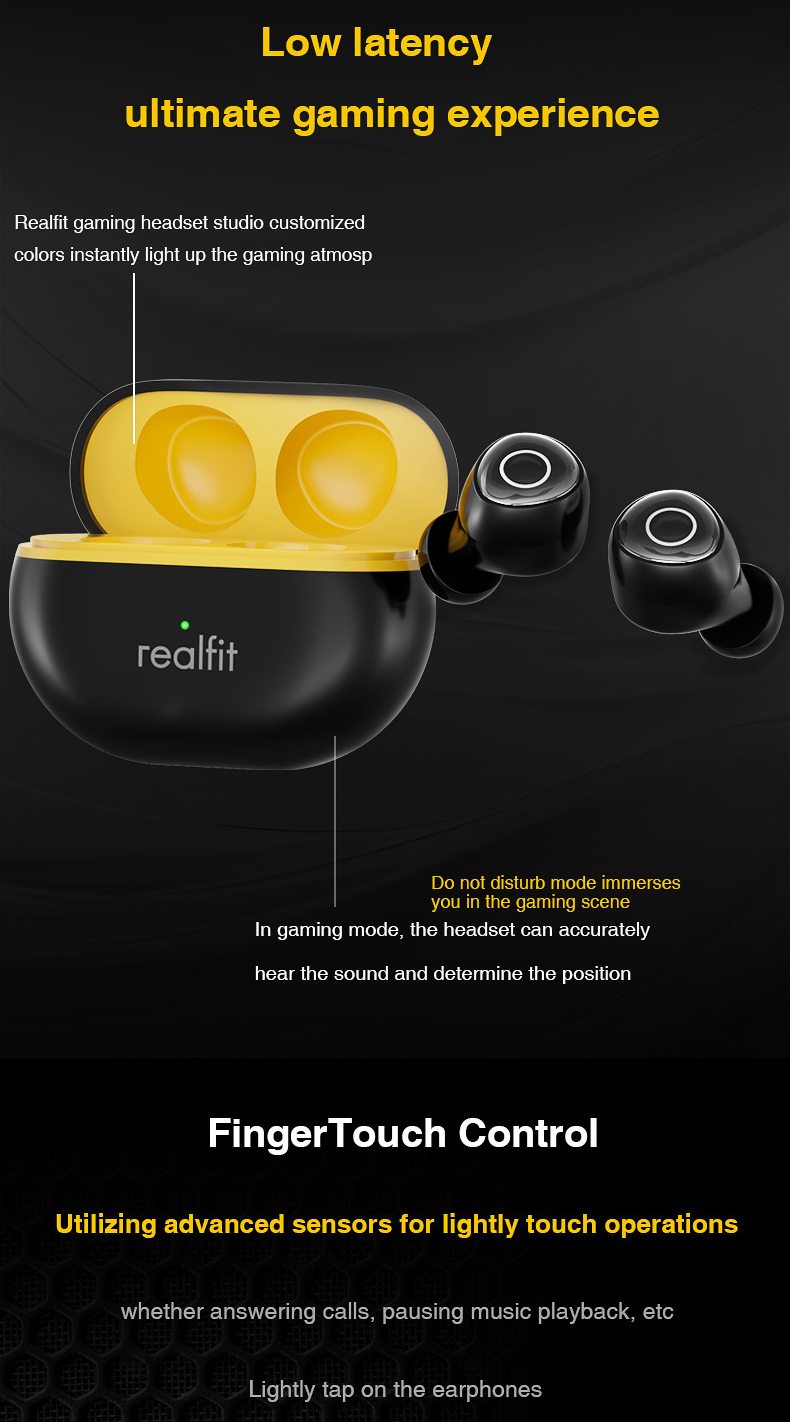 Realfit F4 AI Active Noise Cancelling Bluetooth Earbuds with Mic ...