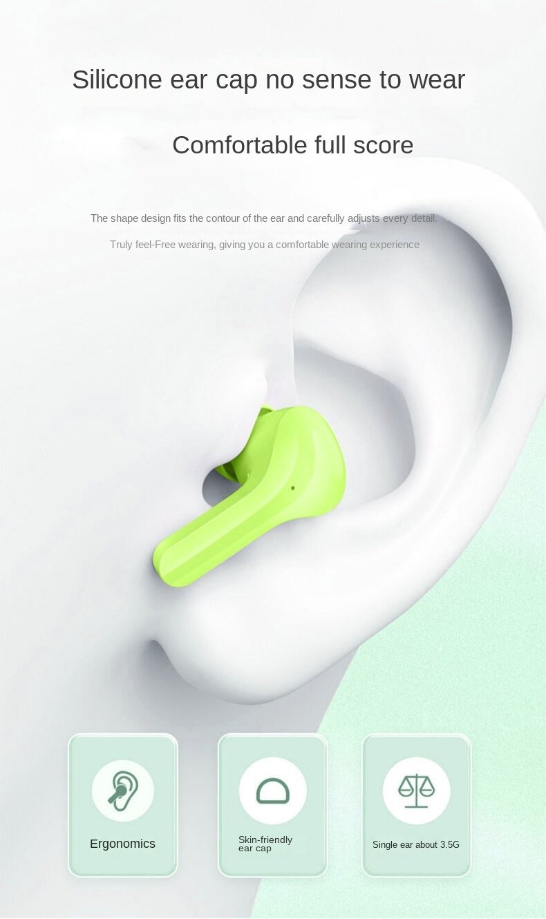 BT16 TWS Wireless Earbuds Transparent LED Digital Bluetooth Headphones ...