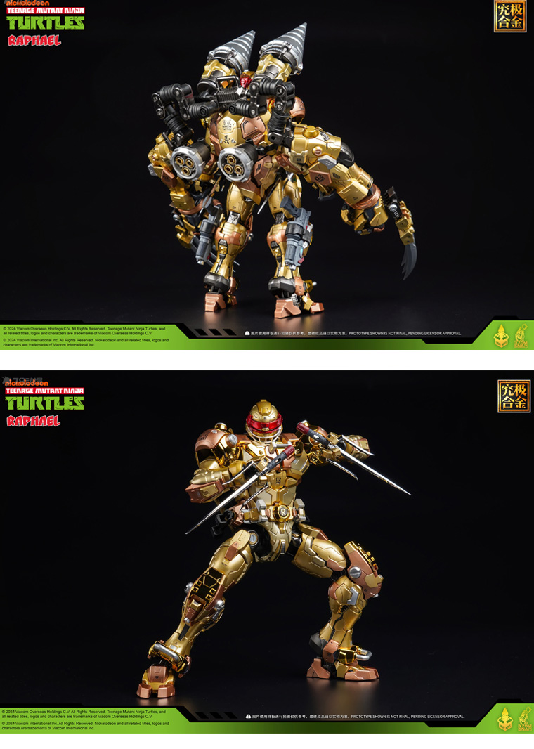 HEATBOYS TMNT-02 Alloy Mecha Ninja Turtles series Raphael Gold shine ...
