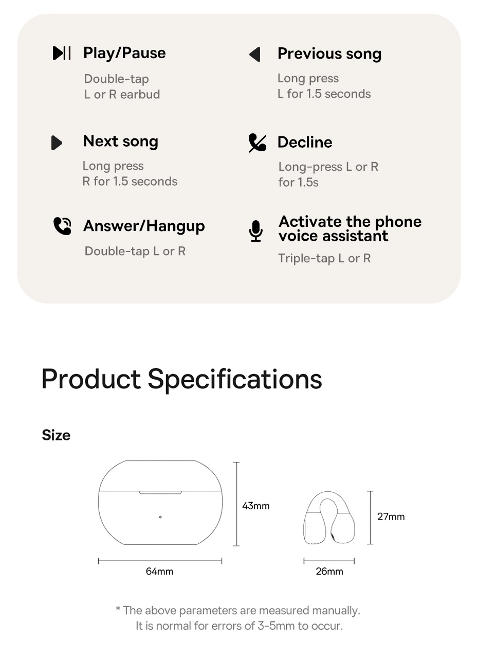 Baseus Bass 15 Clip Open-Ear TWS Earbuds Wireless Earphone Bluetooth 5. ...