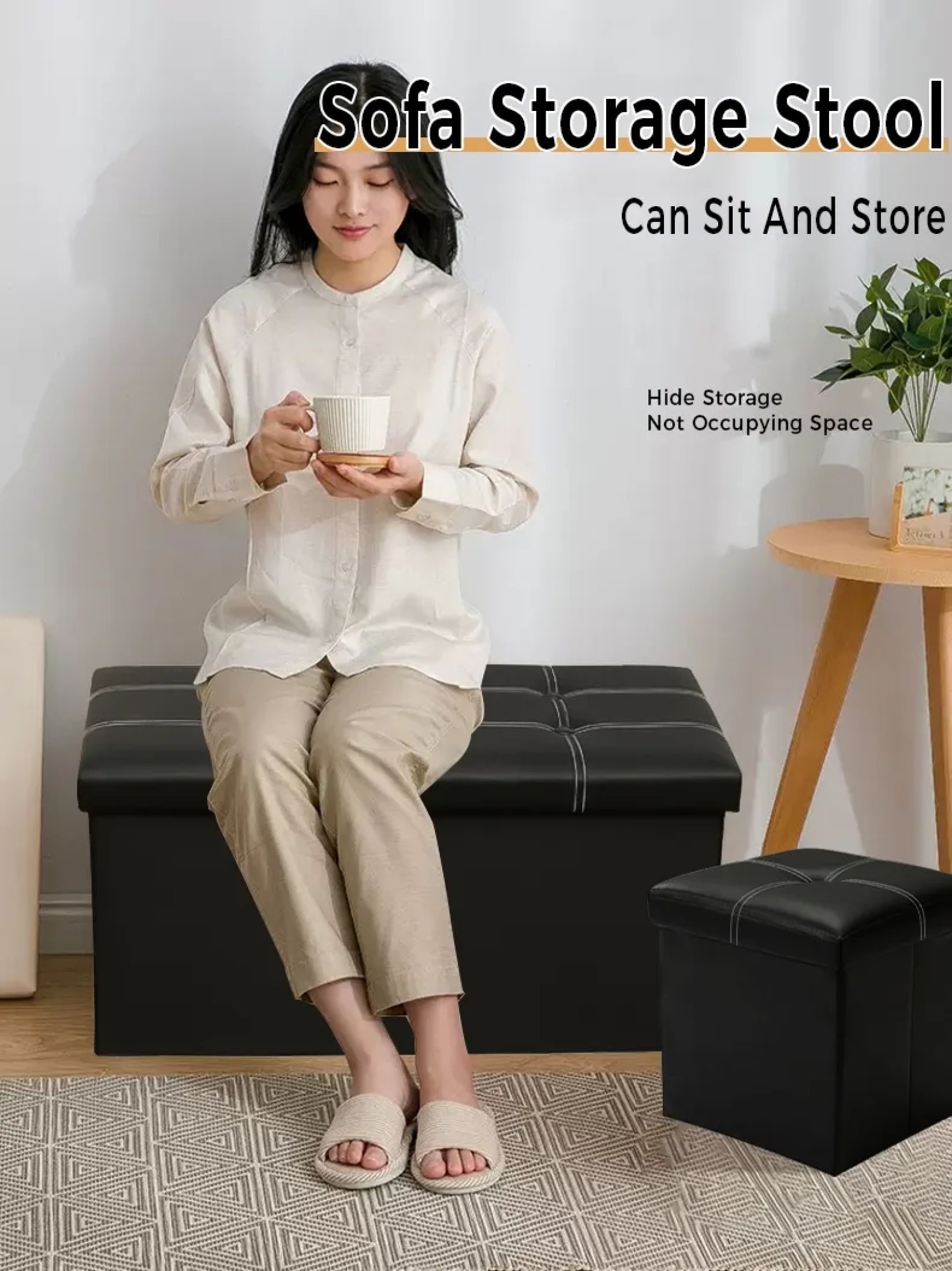 BUY 1 TAKE 1 Multfunctional Foldable Ottoman Storage Foot Stool ...