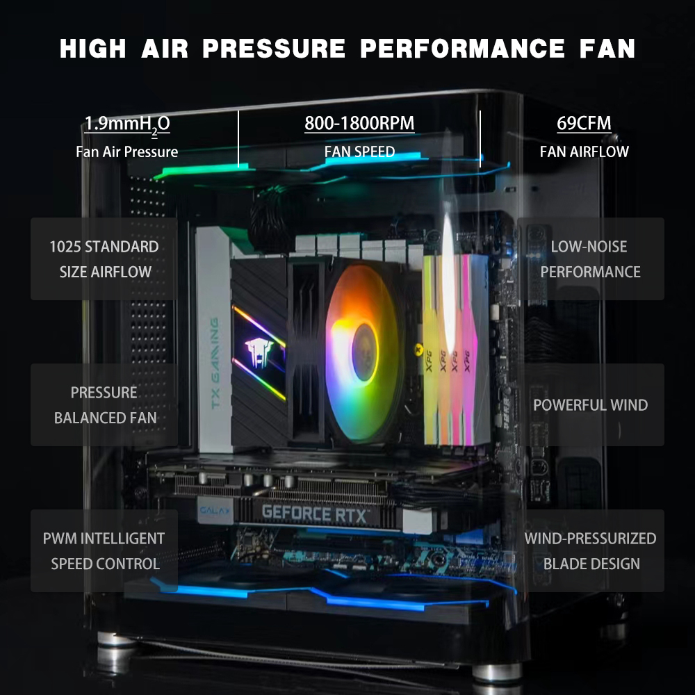 Jungle Leopard K400 CPU Cooler Black / White 4 Heat Pipes 120mm CPU Fan ...