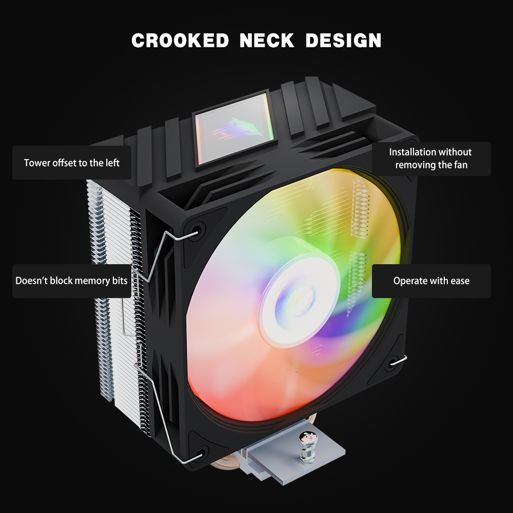 Jungle Leopard K400 CPU Cooler Black / White 4 Heat Pipes 120mm CPU Fan ...