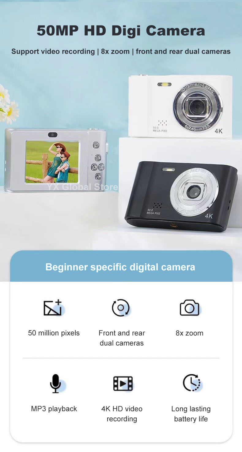 Digi Camera for Kids Beginner's camera 4K CCD Camera for Photography HD ...