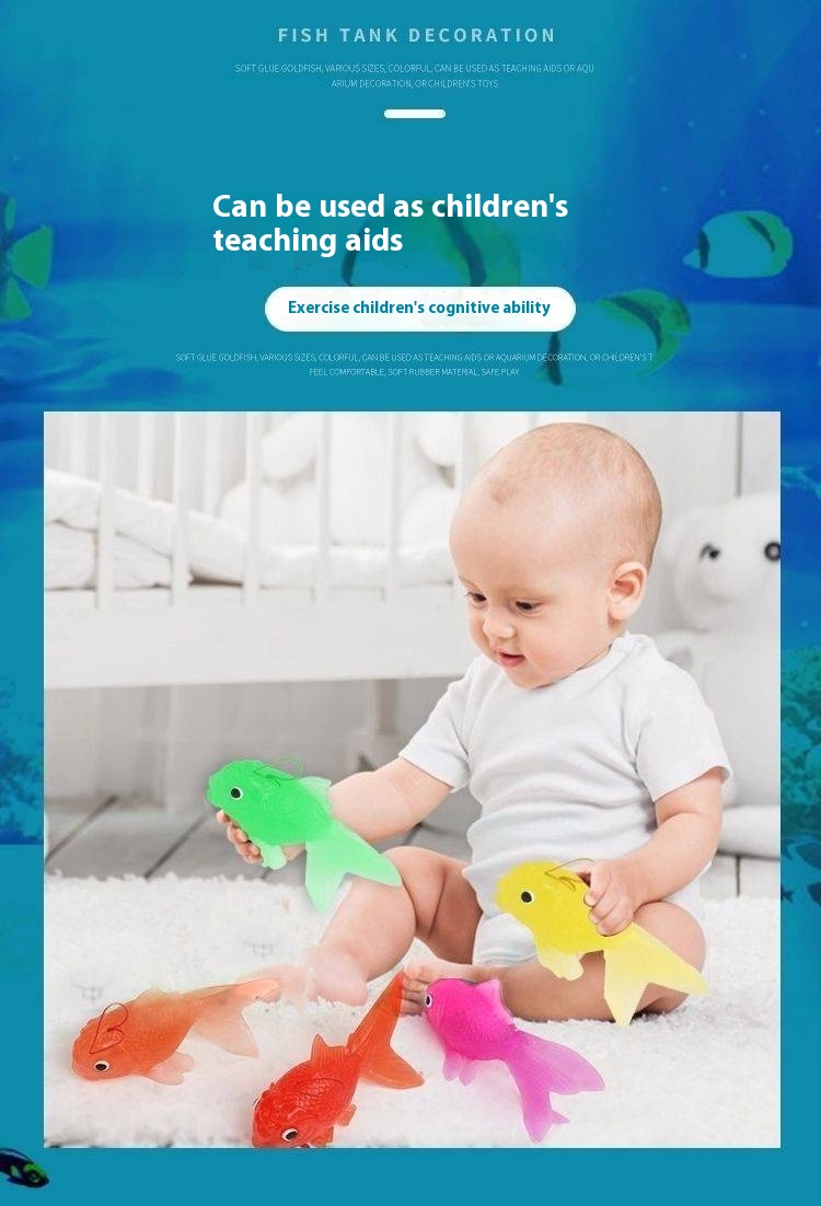 6pcs 6 Colors Small Goldfish Floating Fishing Toys Baby Educational ...