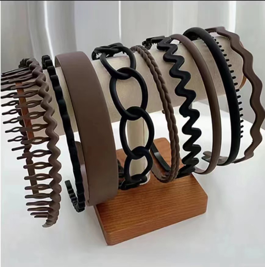 9PCS Korean Solid Color Hair Bands Non-Slip Headbands for Bangs and ...